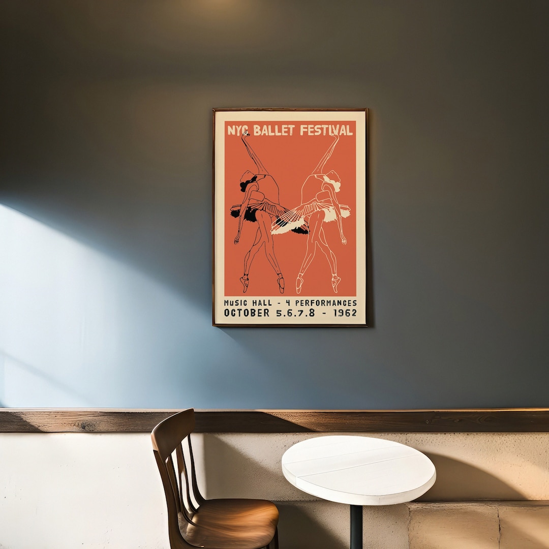 New York City Ballet Poster - Music Hall Vintage Giclee Reproduction ...