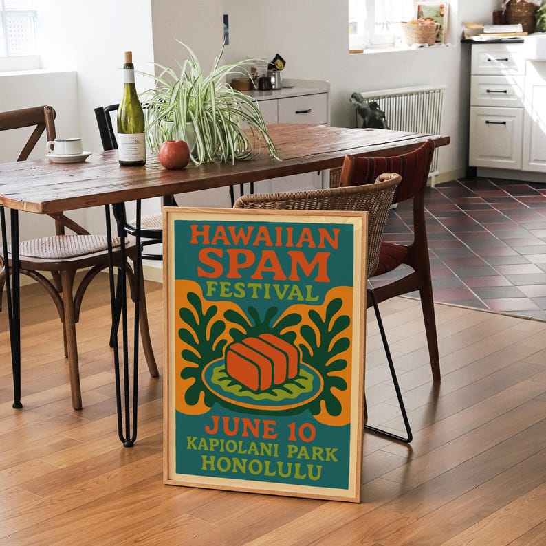 Spam Festival Art Print: Retro Hawaiian Kitchen Decor - Etsy