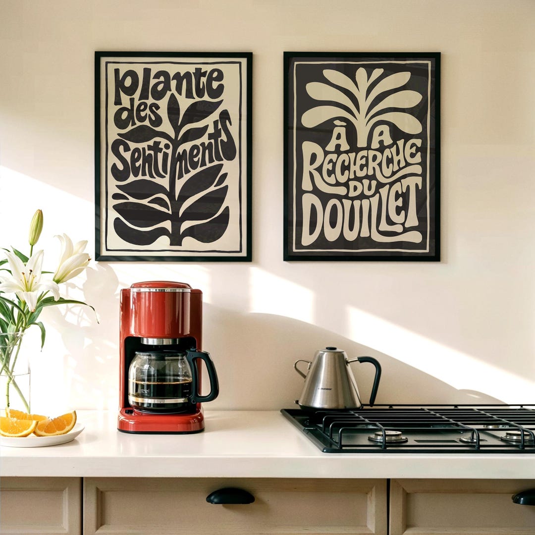 SET OF 2 - French Cozy Plant Art Prints - Bohemian Decor - Unframed ...