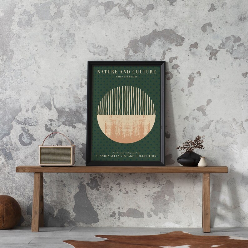 Nature and Culture Poster Scandinavian Posters Vintage - Etsy