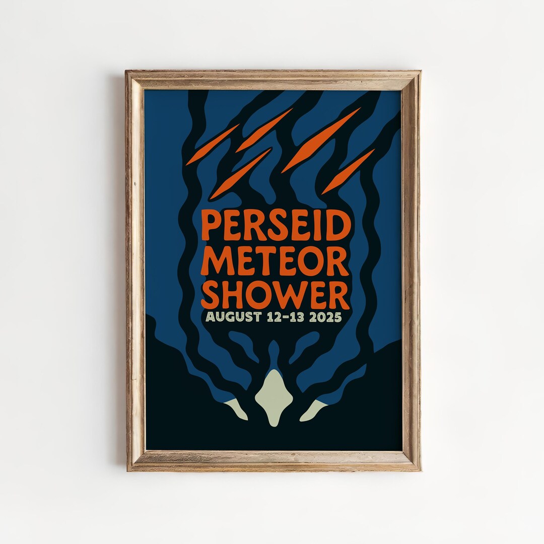 Perseid Meteor Shower Poster 2025 | Retro Space Wall Art | Astronomy ...