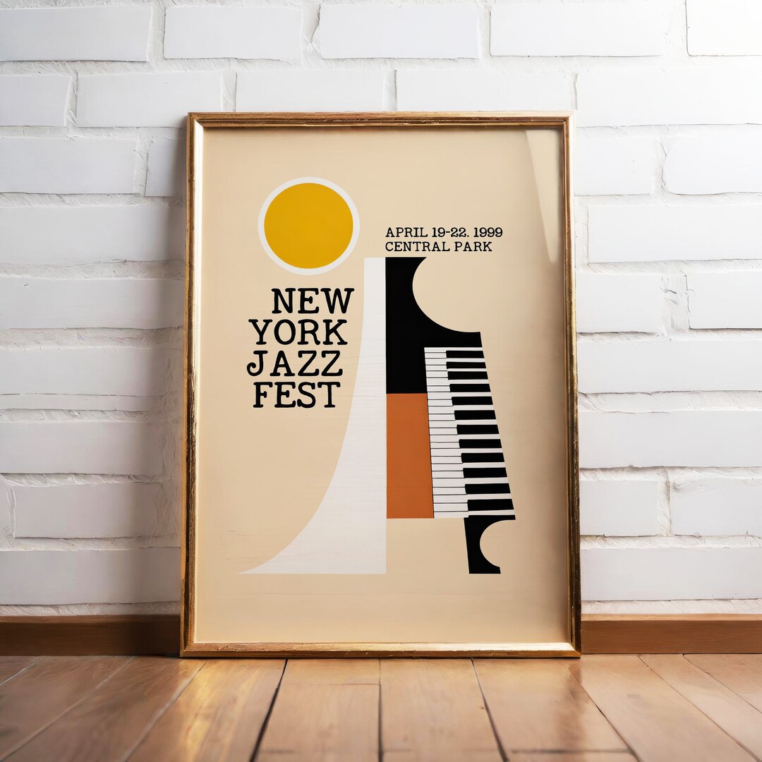 New York Jazz Fest Poster - Piano Art Print - Summer Wall Decor ...