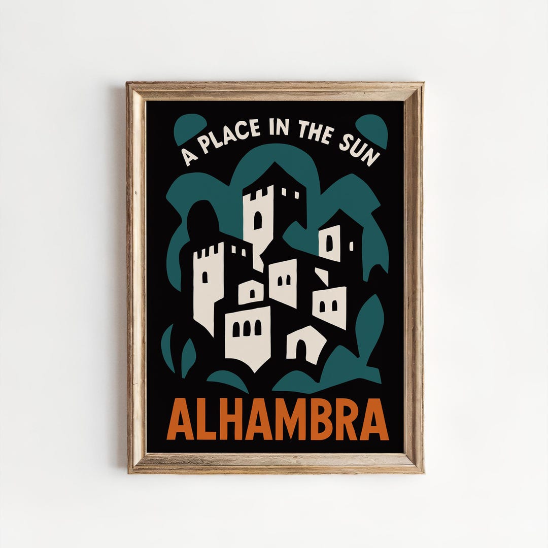 Alhambra Poster Art Print - Vintage Travel Vibe Wall Decor - Unique ...