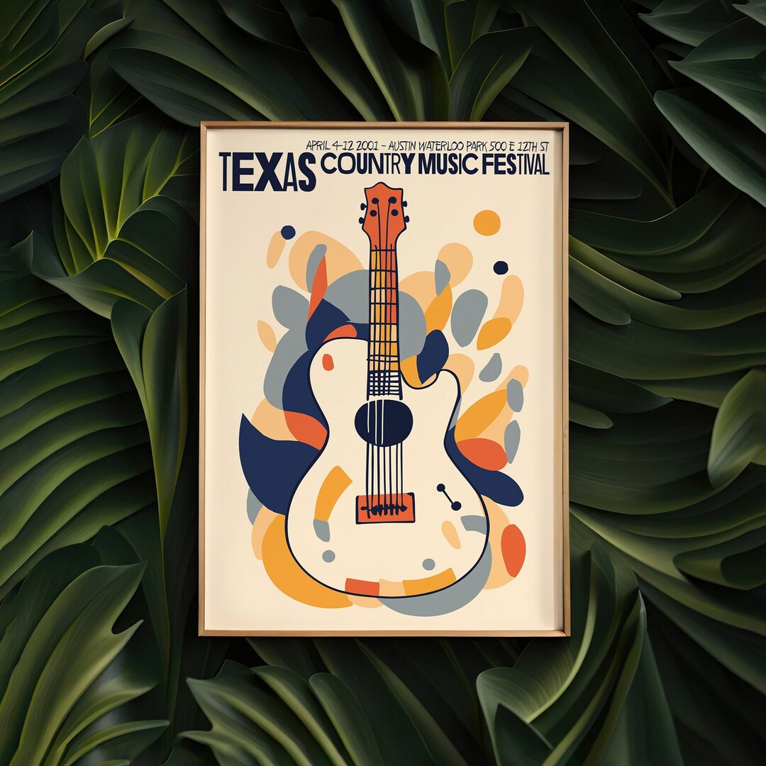 Texas Country Music Festival Poster Giclee Reproduction, Farmhouse ...
