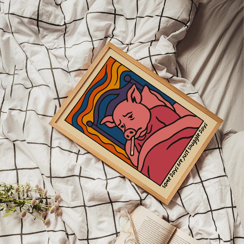 24x36 - Sick Pig Poster - Whimsical Pediatric Clinic Wall Art - Etsy