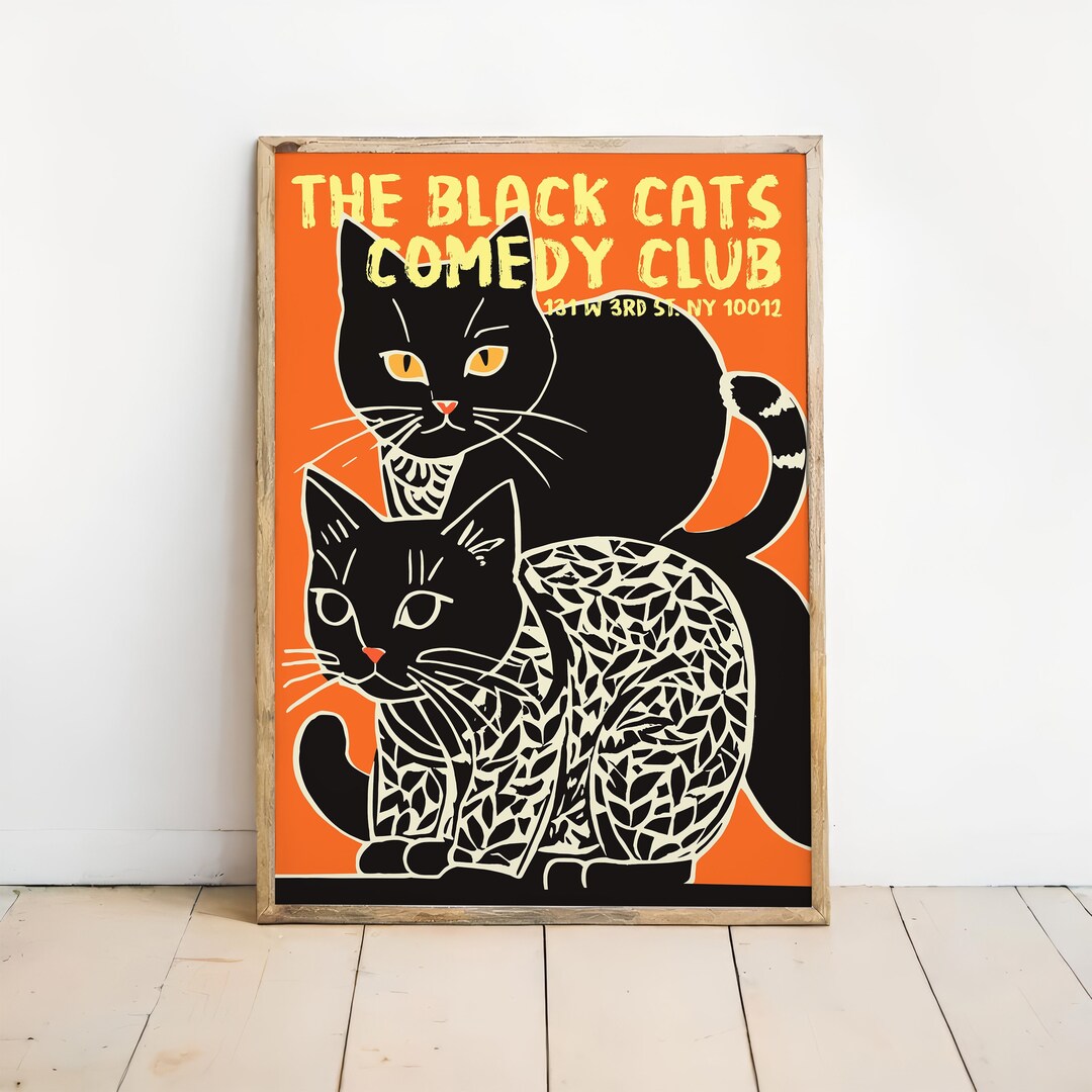 NYC Comedy Club Poster - the Black Cats - New York City - Comedian Gift ...