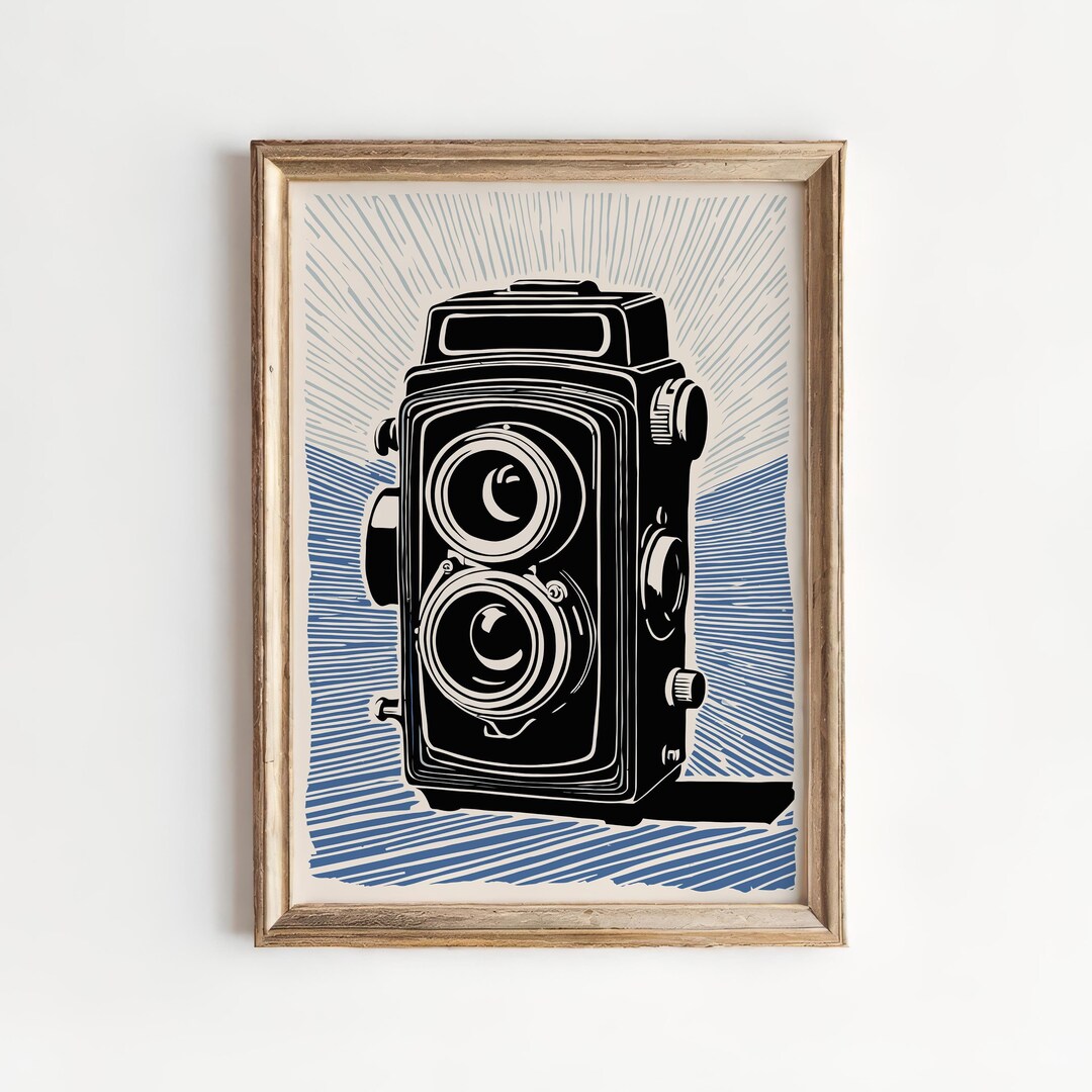 Twin Lens Vintage Camera Poster - Retro Photography Art Print, Mid ...