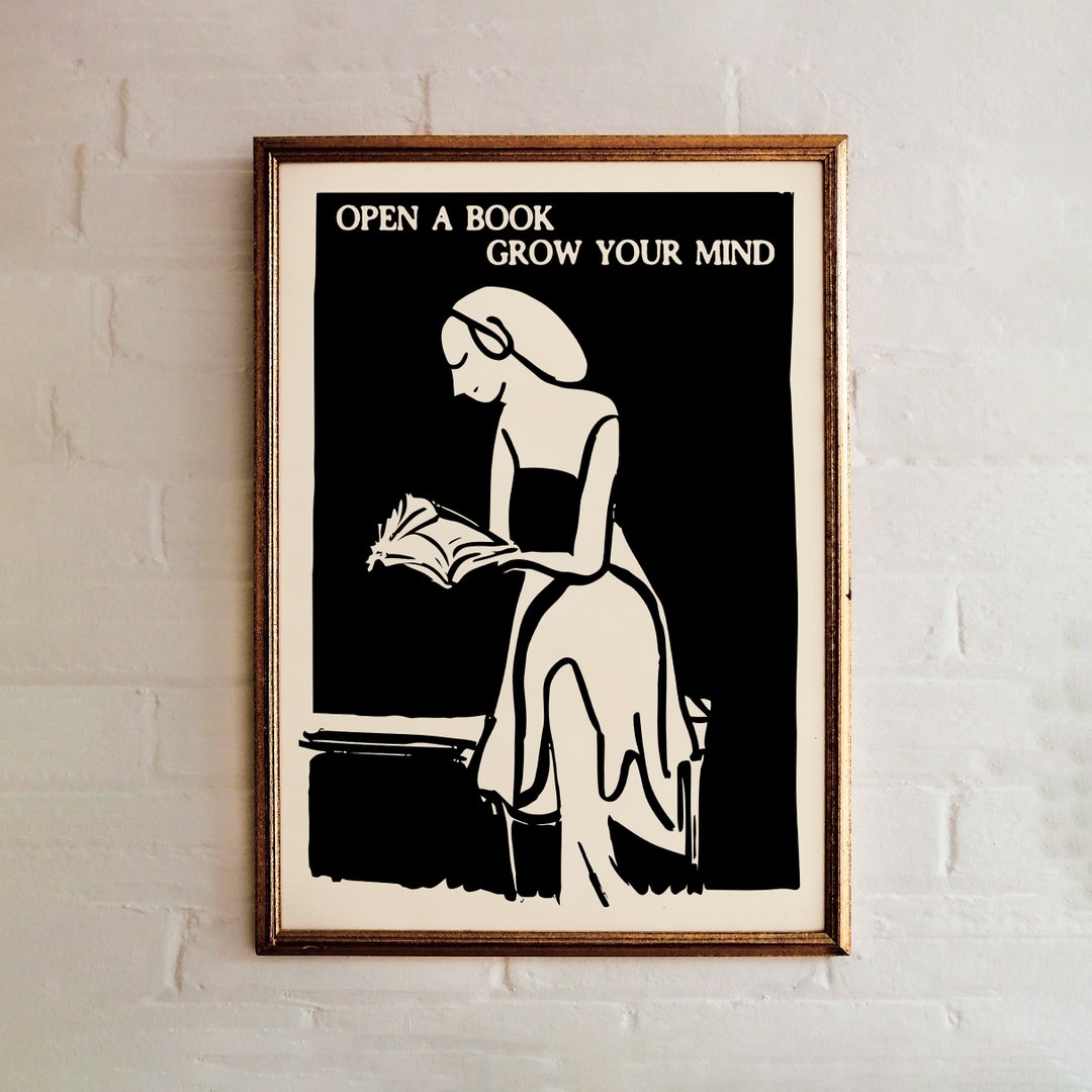 Open a Book Grow Your Mind. National Library Week Poster, Vintage ...
