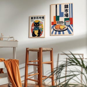 Japanese Kitchen Wall Art, Nishiki Market Kyoto Poster, Retro Japanese ...