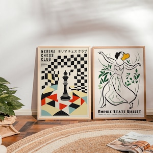 JAPANESE CHESS POSTER Nerima Chess Club Tokyo Affiche, Retro Wall Decor ...