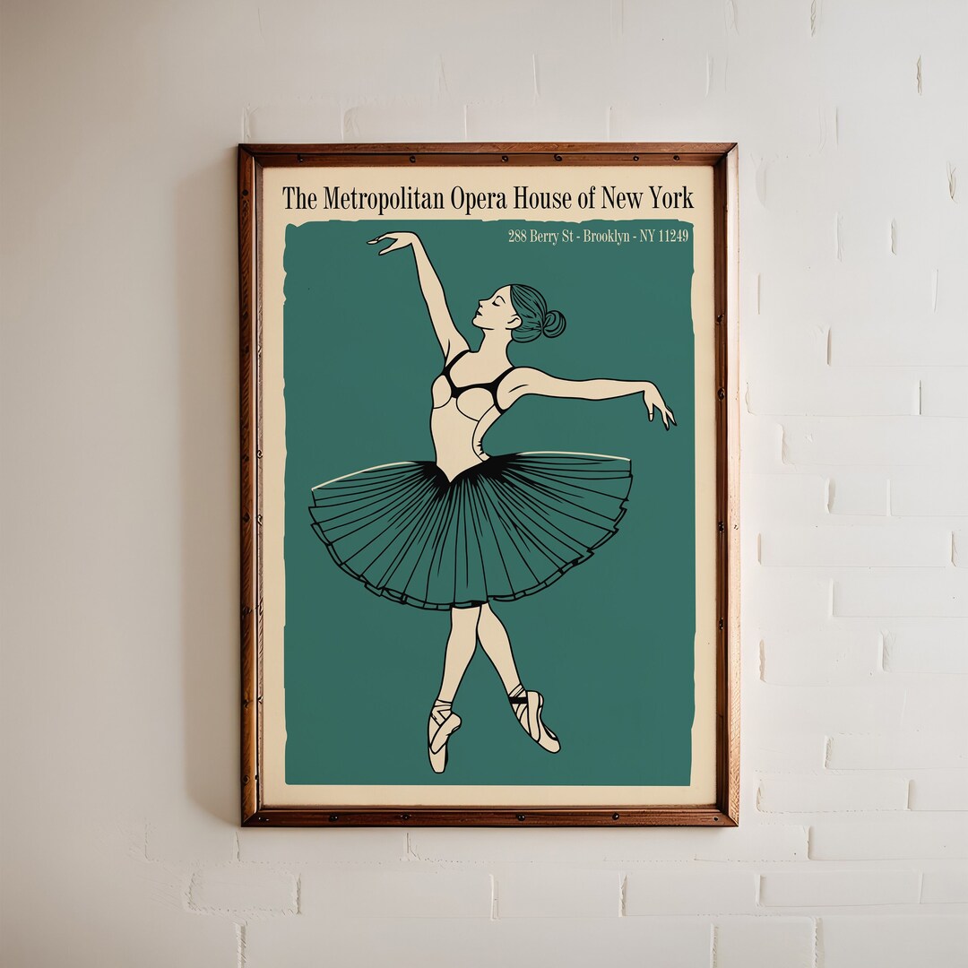Ballerina Poster, Ballet Art Print, the Metropolitan Opera House of New ...