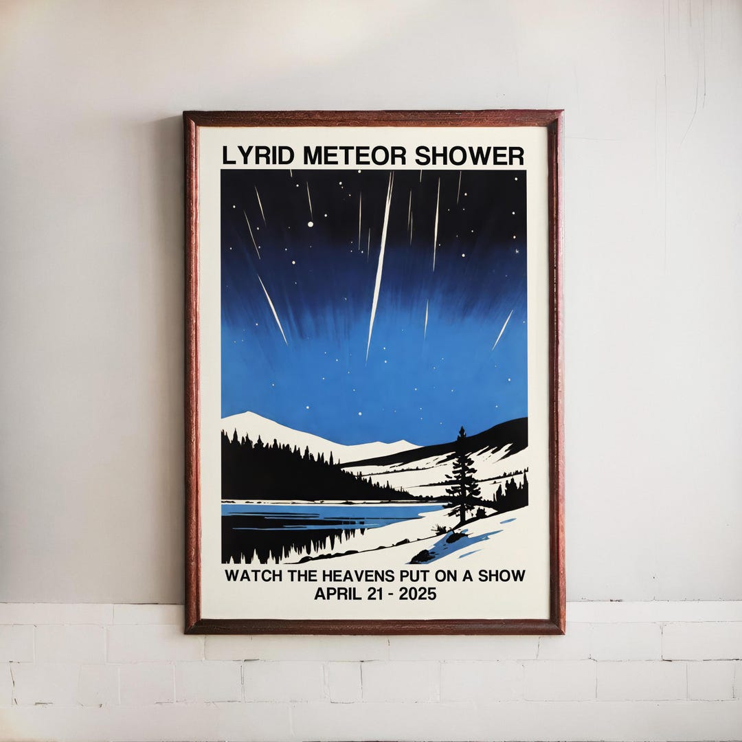 Lyrid Meteor Shower Poster 2025 | Night Sky Wall Art Print | Astronomy ...