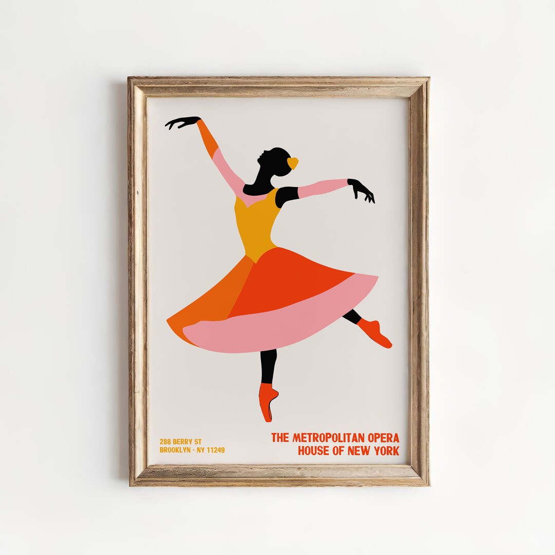 BALLET POSTER - Metropolitan Opera House Poster, Elegant Ballet Dancer ...