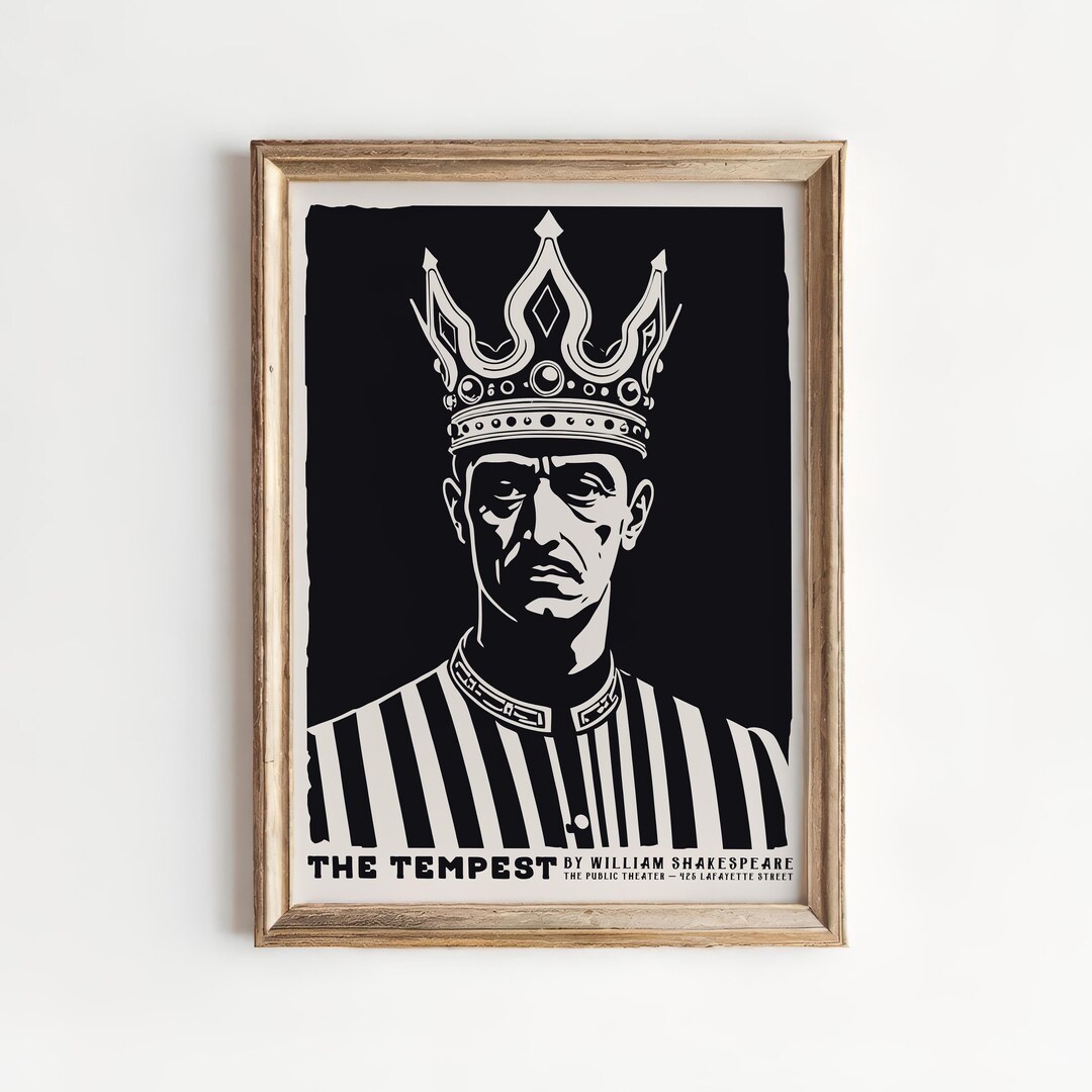 The Tempest Shakespeare Poster | Black and White Theater Print ...