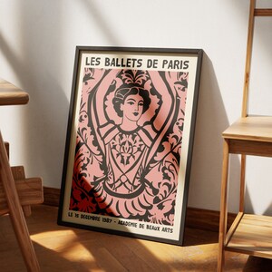 1987 French Ballet Poster Above Bed Decor, Decor Wall Art, Colorful ...