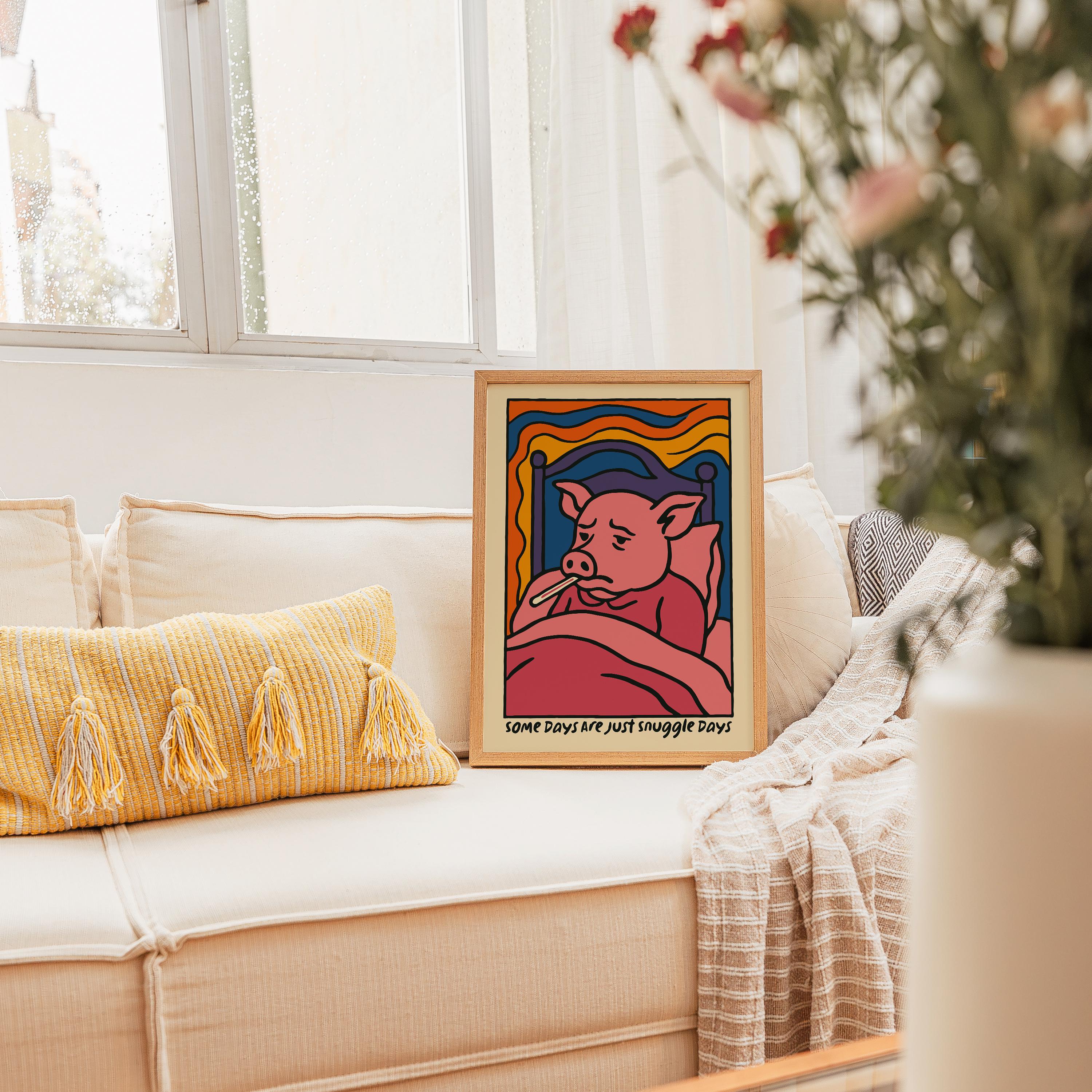 24x36 - Sick Pig Poster - Whimsical Pediatric Clinic Wall Art - Etsy