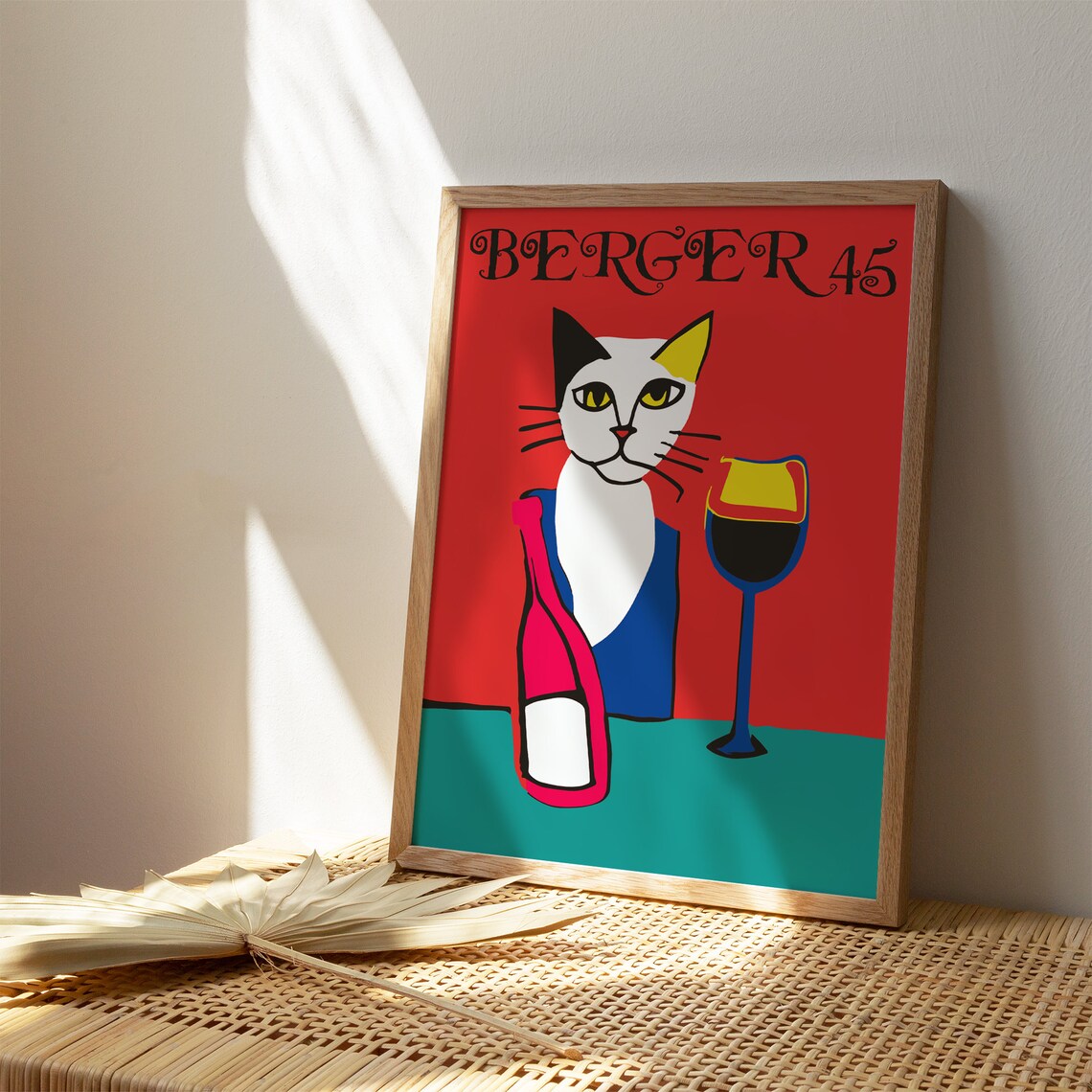 Berger 45 Wine Poster French Advertising Print Minimalist - Etsy