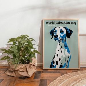Pop Art Dalmatian Poster World Dalmatian Day Wall Decor Dog Lover Gift ...