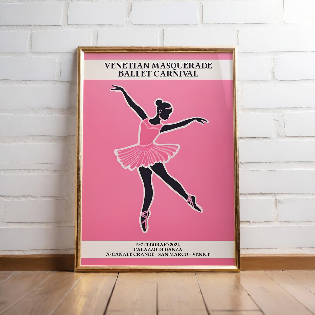 BALLET CARNIVAL POSTER Venice Venetian Masquerade Classic Dance Poster ...