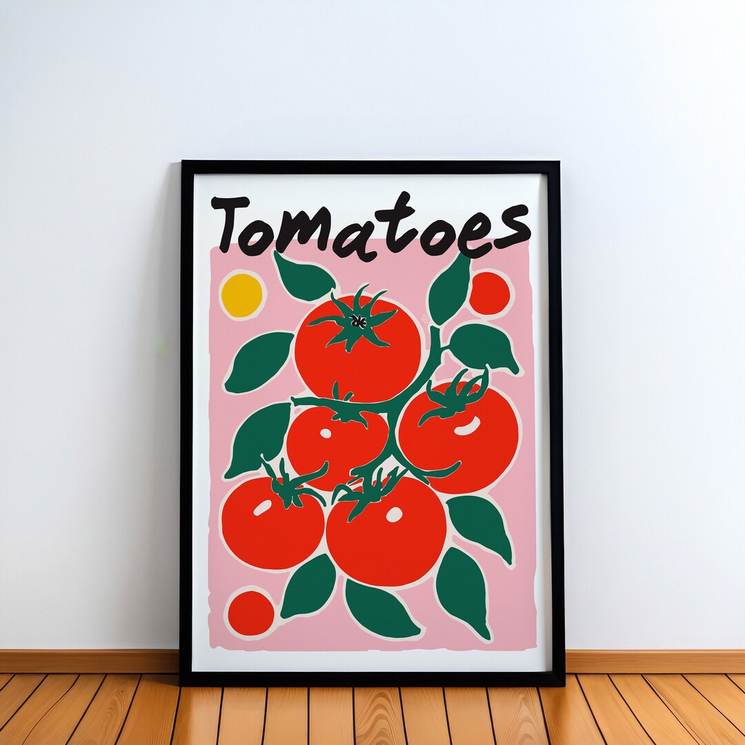 Hand-painted Tomato Art Poster - Fresh Garden Produce Illustration ...