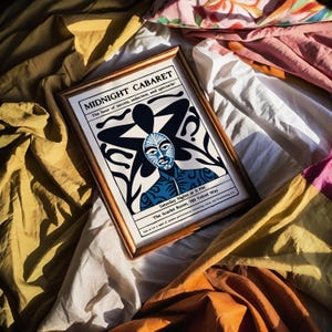 Midnight Cabaret Poster - Retro Art Deco Style - Saturday Night Show ...