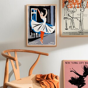 Metropolitan Opera House Poster, Elegant Ballet Dancer Art, Classic New ...