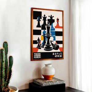 Tokyo Chess Museum Poster - Iconic Chess Pieces Artwork, Collectible ...