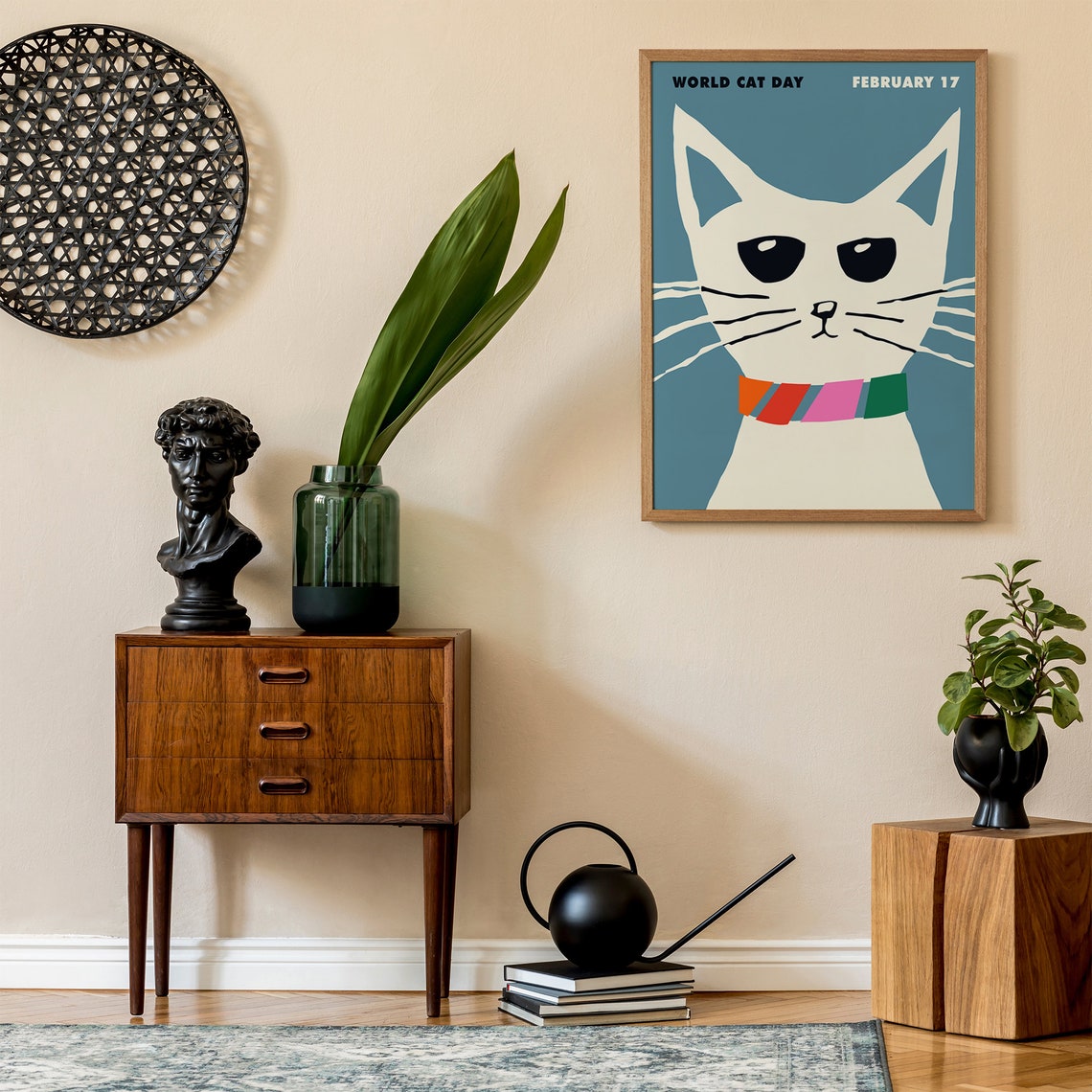 WORLD CAT DAY Poster February 17 Cute and Artsy Decor - Etsy