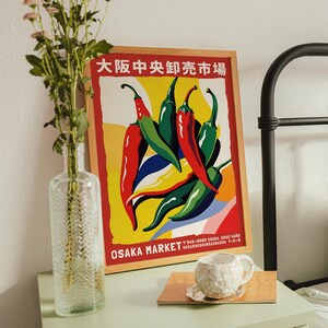 Japanese Chili Pepper Market Poster - Colorful Abstract Vegetable Art ...