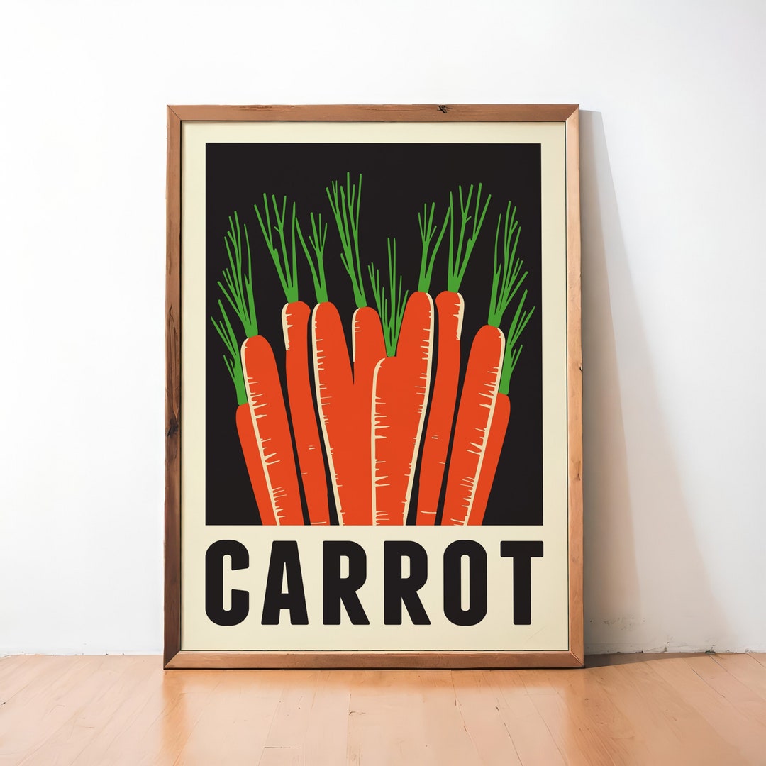 Minimalist CARROT Poster - Minimalist Art, Illustration, Original Art ...