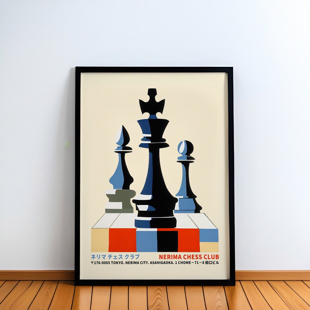 NERIMA CHESS CLUB Poster Japanese Club, Board Game Art, Japan Culture ...