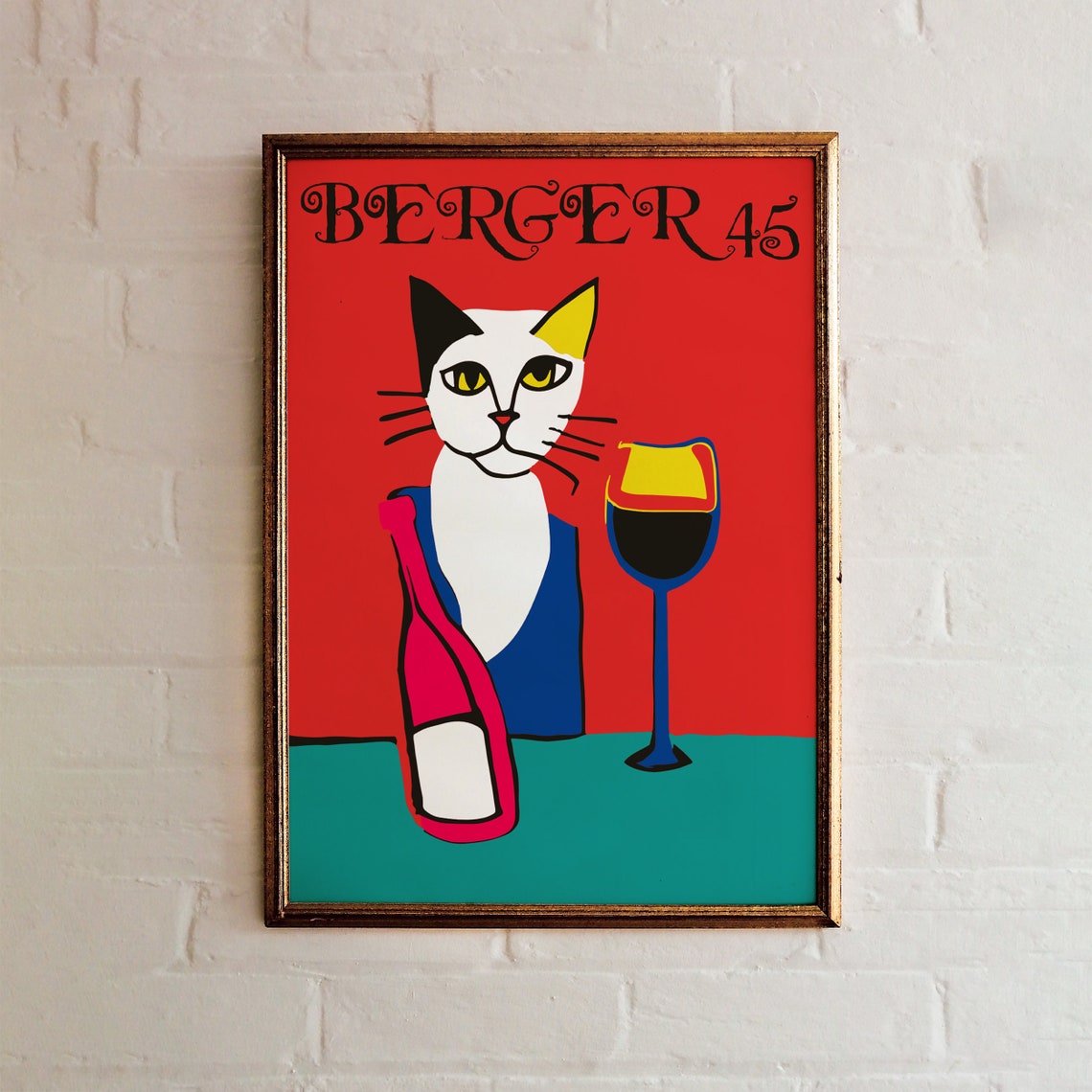 Berger 45 Wine Poster French Advertising Print Minimalist - Etsy