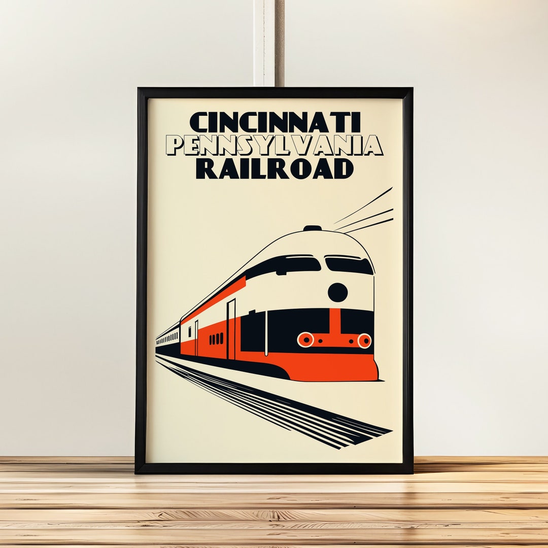 Cincinnati Pennsylvania RAILROAD POSTER Original Wall Art, Rail Poster ...