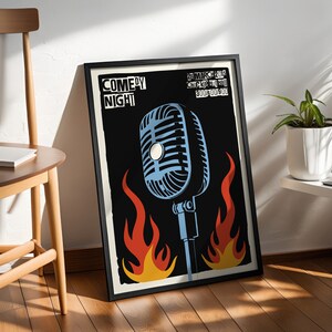 Comedy Night Poster, Collectible Chuckle Hut Hall Event Print, Retro ...