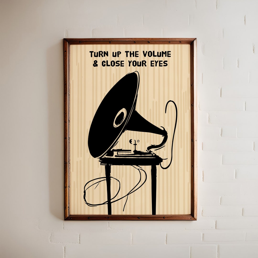 Gramophone Retro Poster Music Quote Posters Giclee Reproduction Retro ...