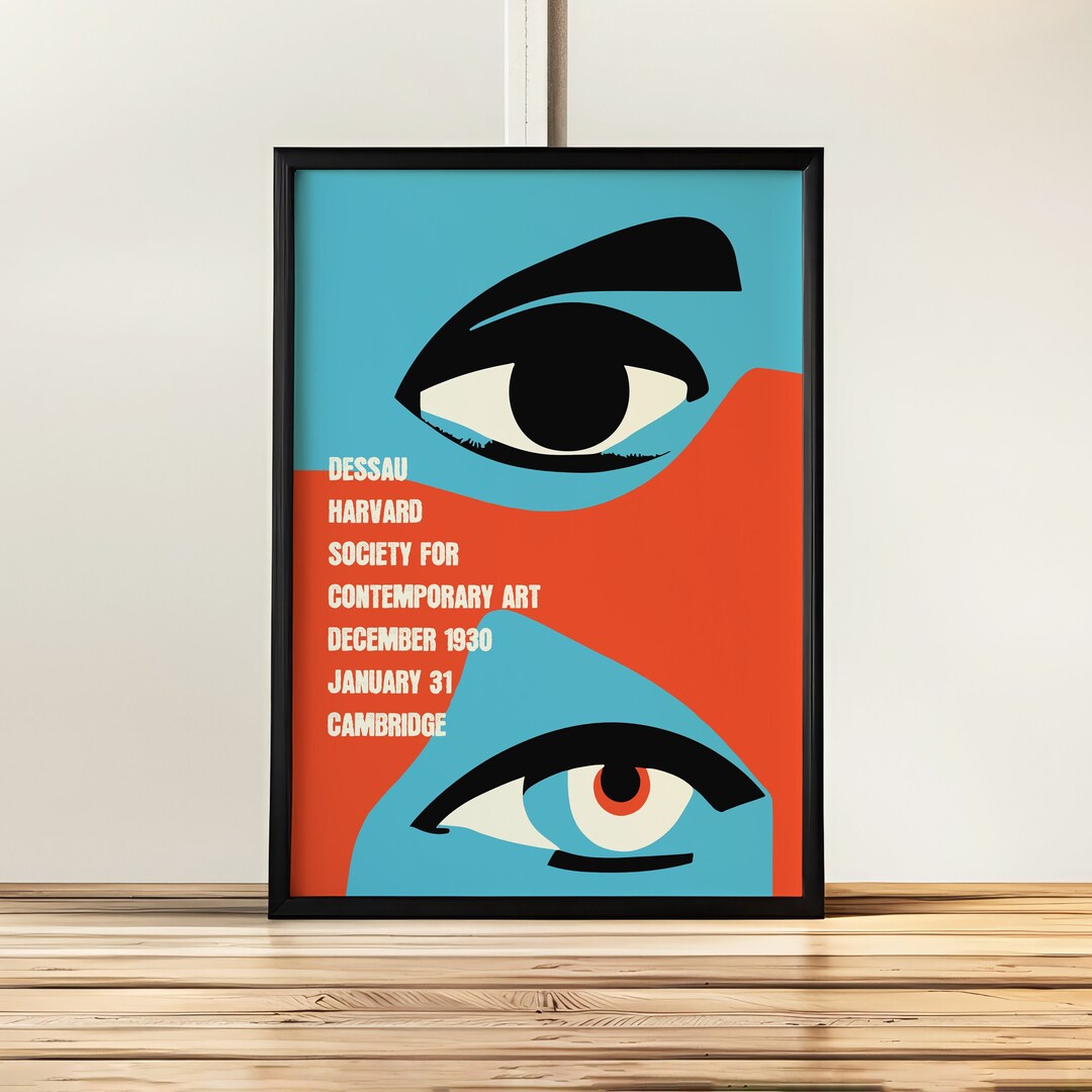 HARVARD BAUHAUS Poster DESSAU Exhibition Retro Advertising Poster ...