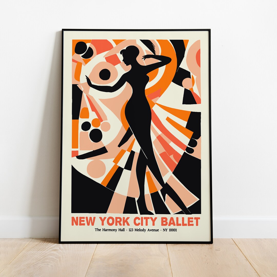 NYC Ballet Poster Advertising New York City Artistic Ballerina Wall Art ...