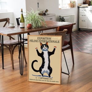 Cat Show Poster - EXPOSITION FELINE INTERNATIONALE 1975 - Retro French ...