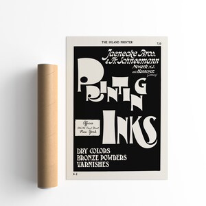 Vintage Advertising Poster PRINTING INKS Black and White - Etsy