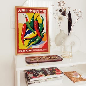Japanese Chili Pepper Market Poster - Colorful Abstract Vegetable Art ...