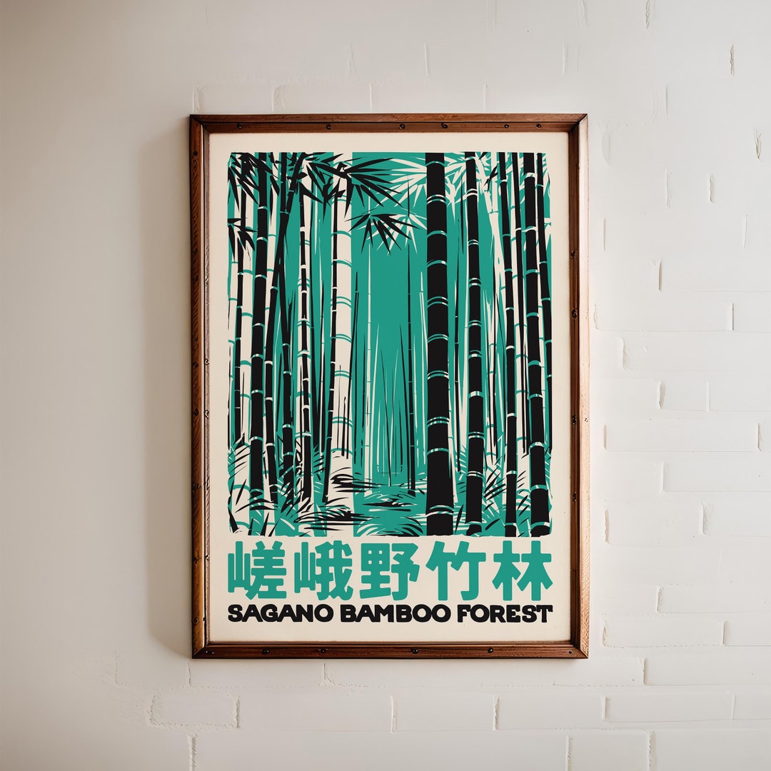 Japanese Bamboo Forest Art Print, Kyoto Wall Decor, Minimalist Asian ...