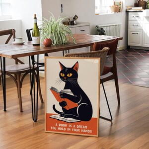 Cat Reading Quote Poster - Literary Wall Art | Perfect Gift for Readers ...
