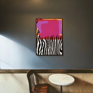 Pink and Purple Abstract Painting Wall Art Print, Vintage Large Prints ...