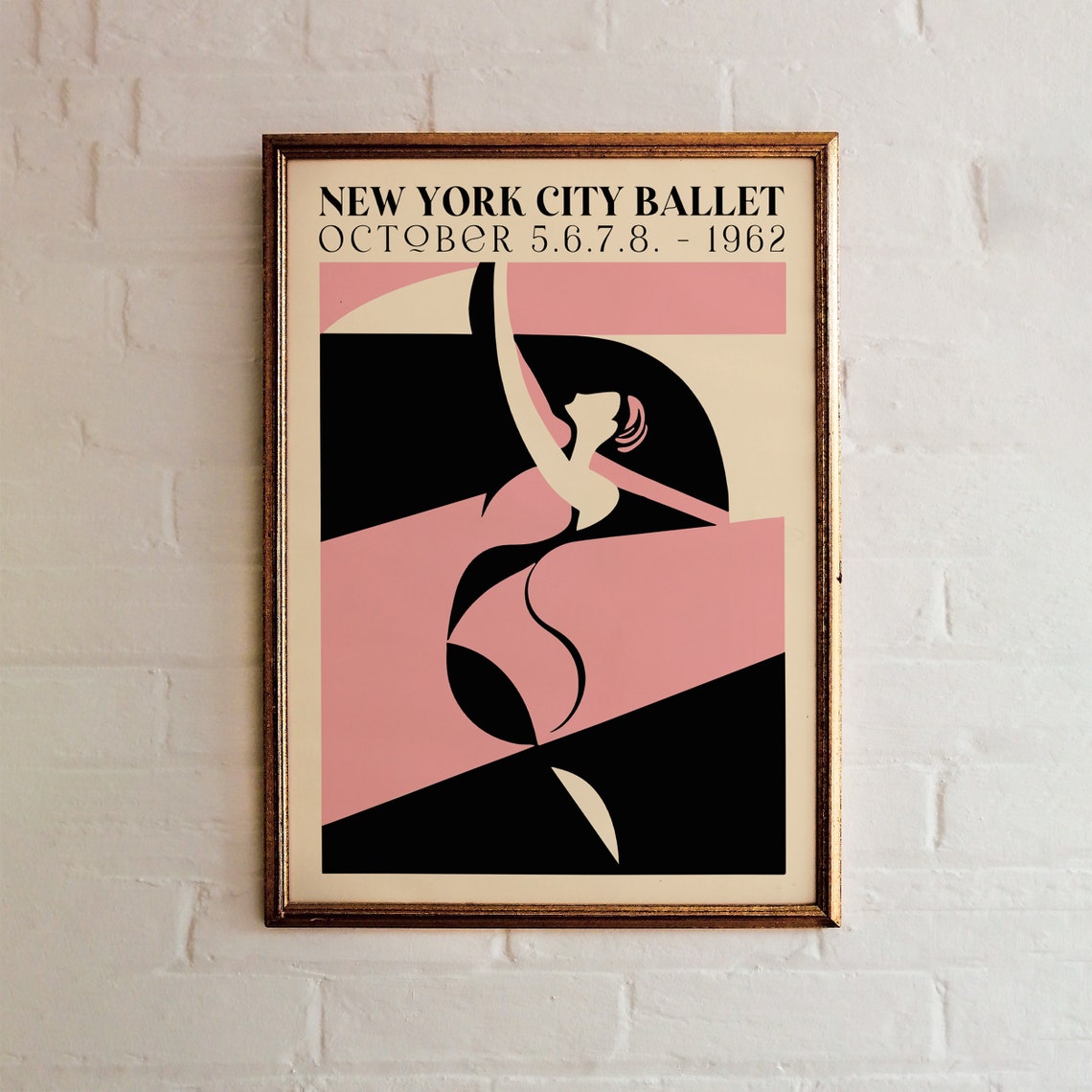 New York City Ballet Poster Retro Ballerina Wall Art Large - Etsy