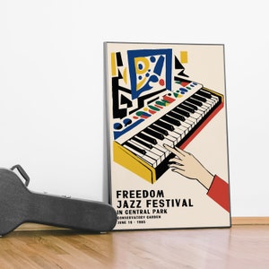 Freedom Jazz Festival Poster Retro 1985 Central Park Jazz Art Print ...