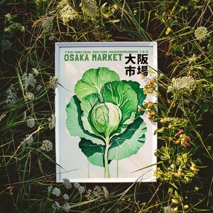 Osaka Market Poster - Japanese Cabbage Art Print - Modern Kitchen Decor ...