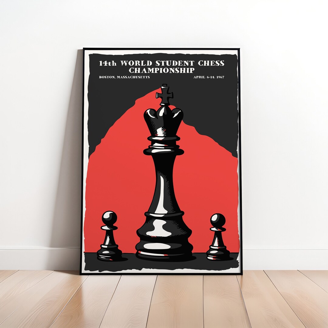 1967 Chess Poster, 14th World Student Chess Championship Boston ...