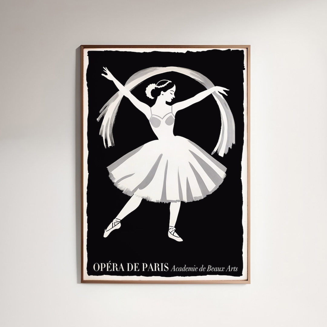 French Ballet Dancer Poster, Vintage OPERA DE PARIS Academie De Beaux ...