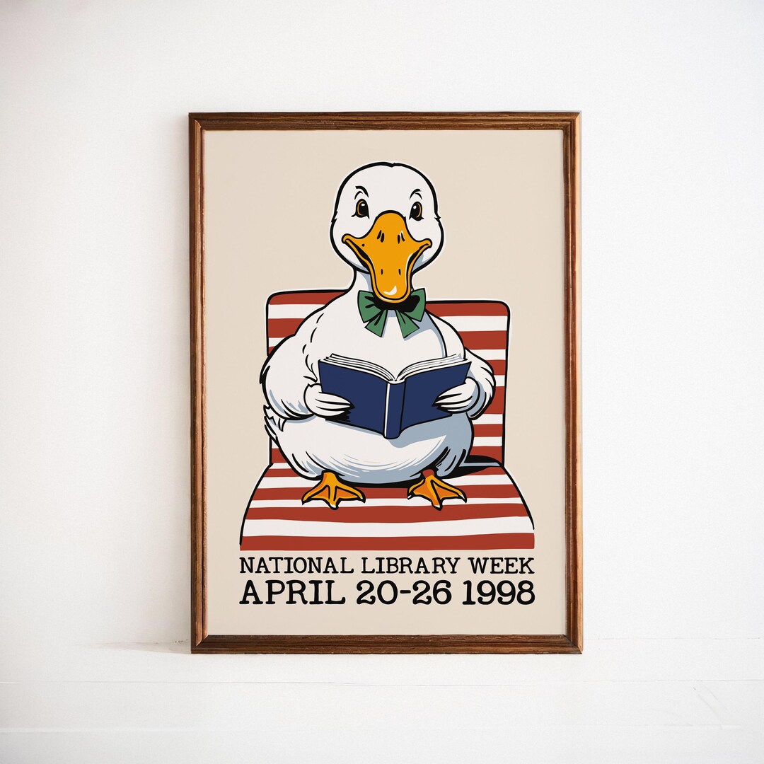 24x36 - National Library Week Poster 1998 | Reading Duck Wall Art ...