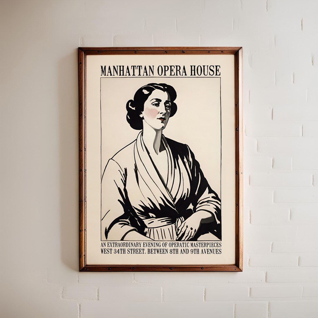 Manhattan Opera House Poster | Retro New York City Art Print ...